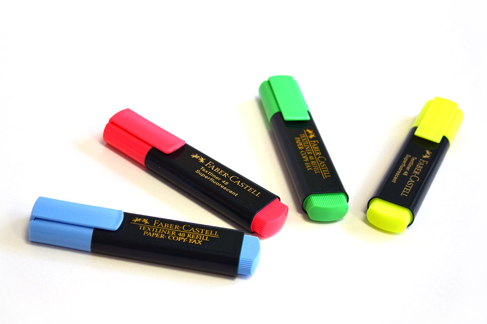 Subrayador fluorescente Faber Castell - Taller de dibujo y pintura ...